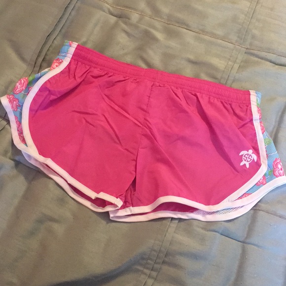 Simply Southern | Shorts | New Simply Southern Rose Pink Blue Athletic ...
